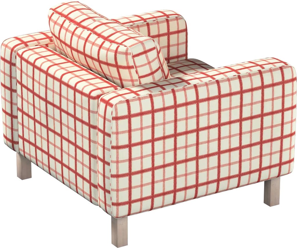 Potah na křeslo IKEA Karlstad, krátký barva červená látka vzorované