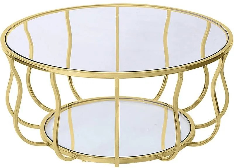ARTELORE Konferenční stolek IRIS zlatý 100 x 100 x 45 cm