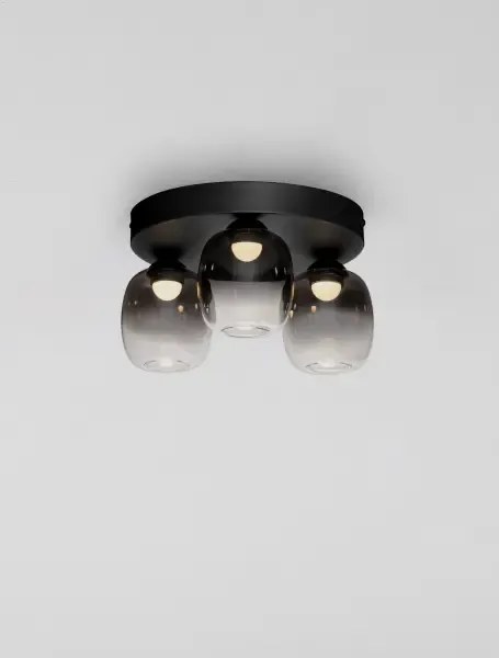 LED stmívatelné černo-kouřové designové stropní svítidlo Kita