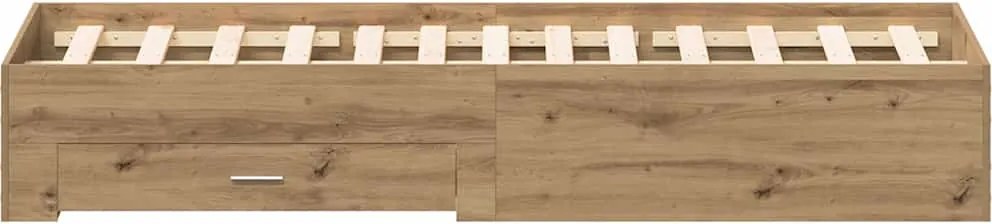 Rám postele Artisanový dub 135 x 190 cm Kompozitní dřevo 3333976