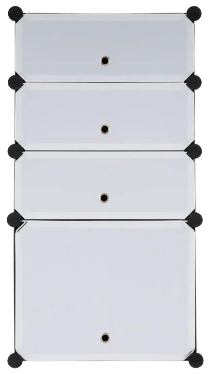 Divero Úsporný zásuvný botník - 91 x 48 x 37 cm, černo-bílý