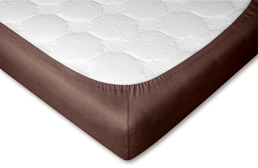 DADKA Jersey prostěradlo tmavě hnědé Rozměr 60x120x10 dětské