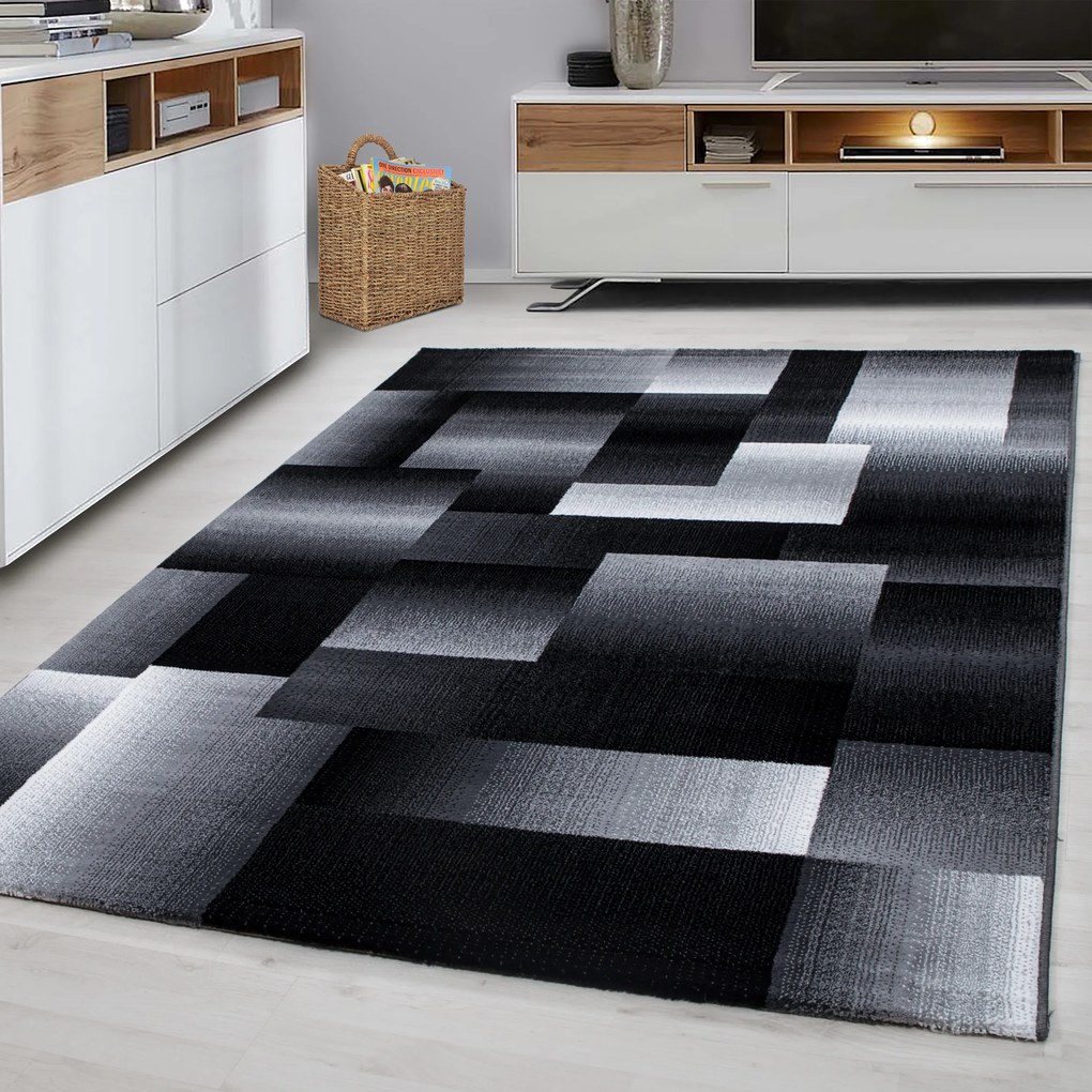 Ayyildiz, Kusový koberec Miami 6560 Black, 160x230, šedá, chodba / předsíň