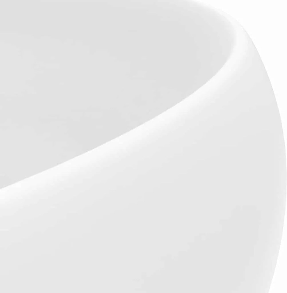 Luxusní umyvadlo kulaté matné bílé 40 x 15 cm keramické 146998