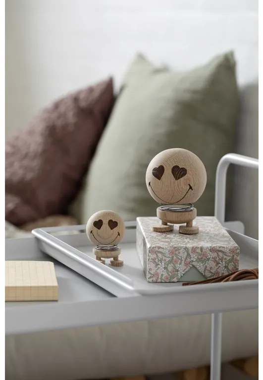 Figurka Soška Hoptimist  Smiley Love S Neopracovaný dub
