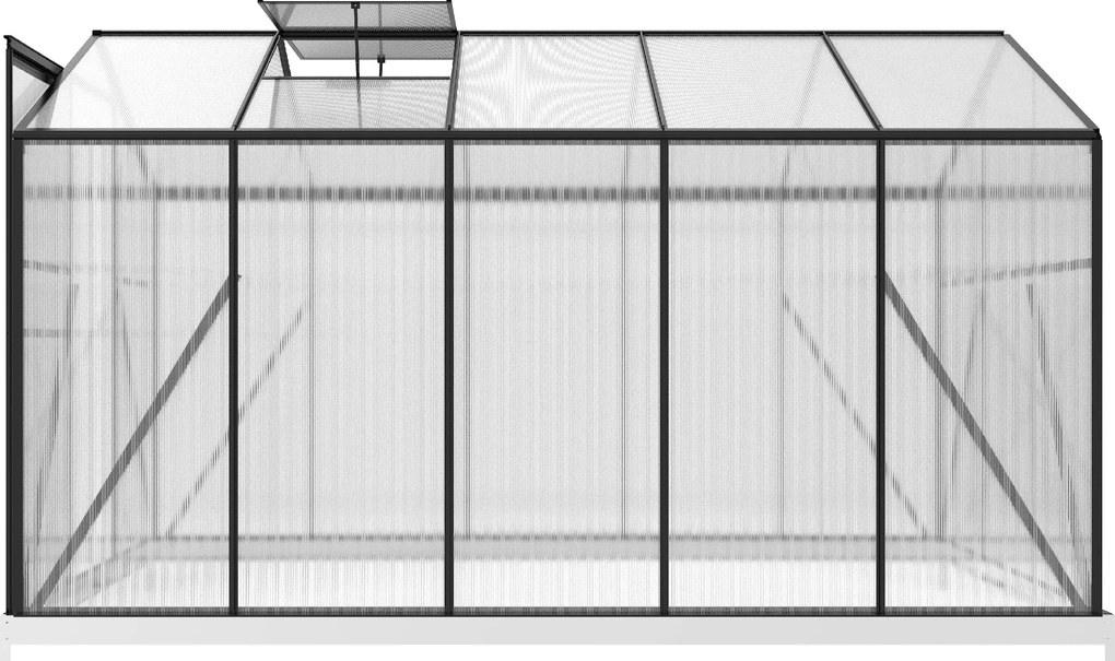 Skleník se základnou BestBerg BBGH-1006B / 5,95 m² / 313 × 190 × 194 cm / černá