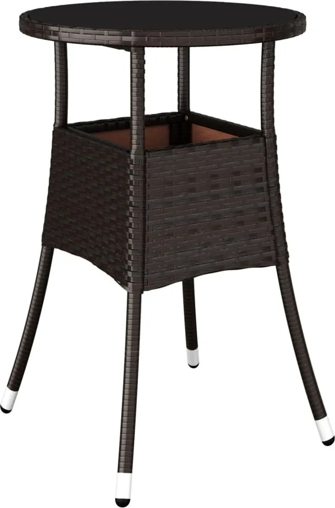 5dílný zahradní bistro set s poduškami hnědý polyratan 3187413