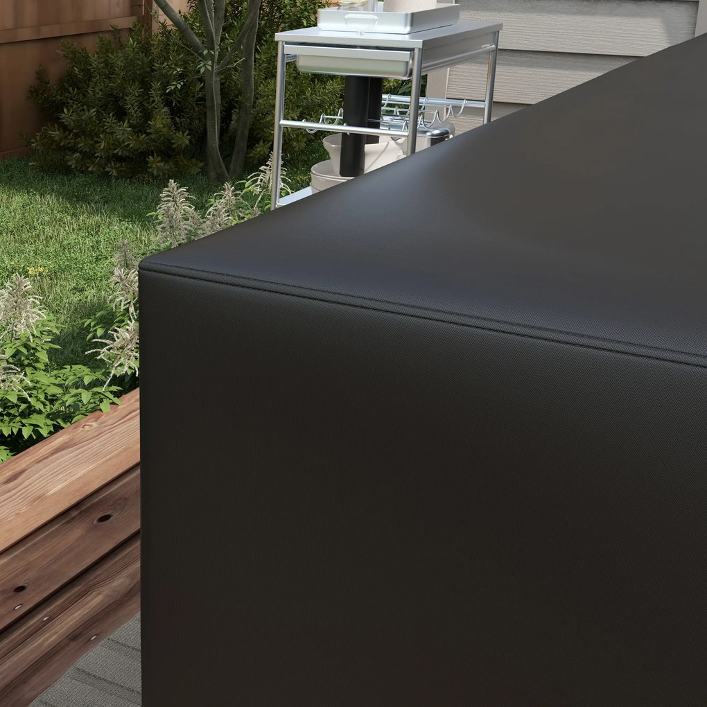 Outsunny Ochranný kryt na zahradní nábytek Vodotěsný kryt ve tvaru L na rohovou pohovku, anti-UV 250 x 79 cm Černá barva