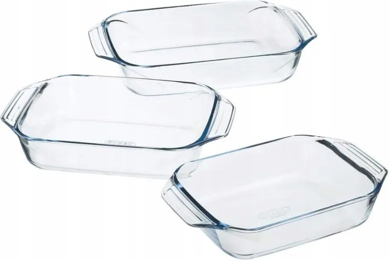Žáruvzdorná nádoba 3 kusy Různé velikosti Pyrex pro troubu