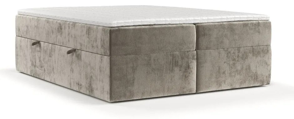Světle hnědá boxspring postel s úložným prostorem 180x200 cm Yoko – Maison de Rêve