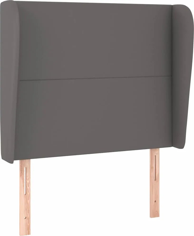 Čelo postele typu ušák tmavě šedé 103x23x118/128 cm umělá kůže 3117764