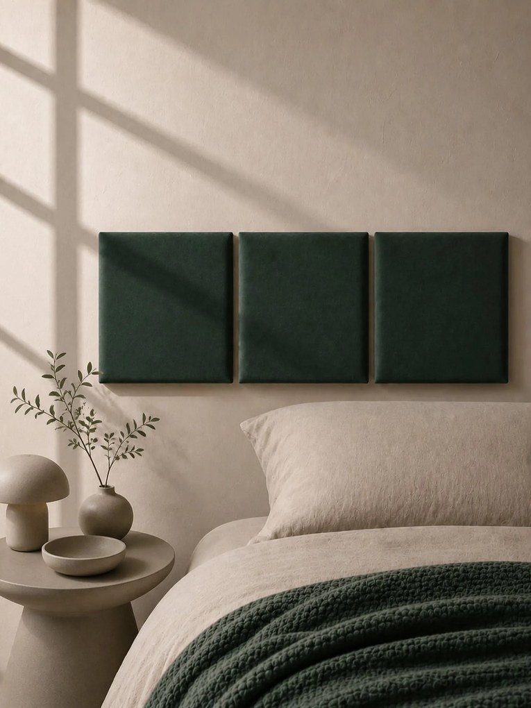 Sinsay - Čtvercové čalouněné panely 3 pack - tmavě zelená