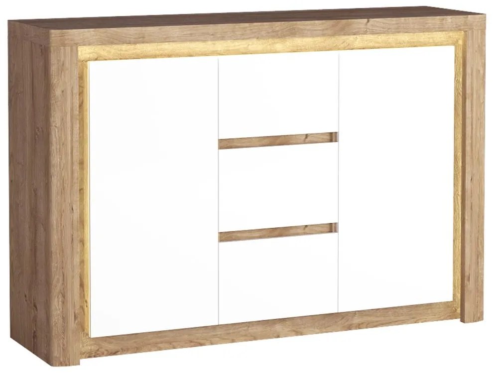 Obývací stěna LIVINIO | 5 dílů | 232,5 cm + 144 cm + 110x63 cm | sestava B | V CENĚ LED LIŠTY | ribbeck/bílá lesk