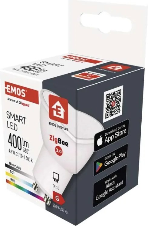 Chytrá LED žárovka GoSmart MR16/GU10 4,8W 230V ZigBee RGB stmívatelná