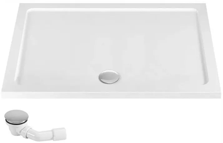 Rea Solar, sprchový kout s posuvnými dveřmi 100(dveře) x 80(stěna) x 195 cm, 6mm čiré sklo, zlatý matný profil, REA-K9509