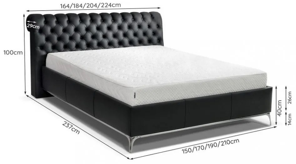 Elegantní čalouněná postel TAMPA 100 140x200 cm Charles 4