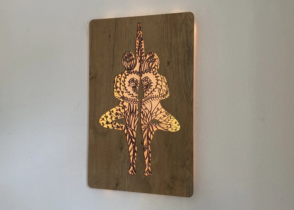 Li-Go "Souznění" světelný obraz 230V 38x62 cm provedení povrchu: jedle