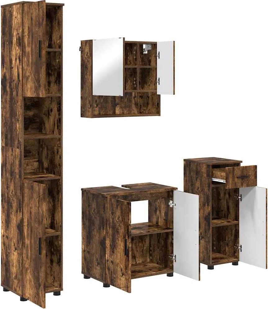 Sada koupelnového nábytku 4 ks Kouřový dub 61 x 35 x 64 cm 3392978