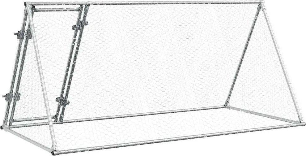 Klec pro kuřata stříbrná 200 x 105 x 91 cm pozinkovaná ocel 172557