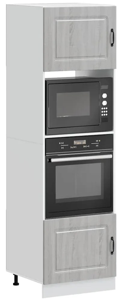 Pečící skříňky 2 ks "Kalmar" šedé, dřevo sonoma 3315037