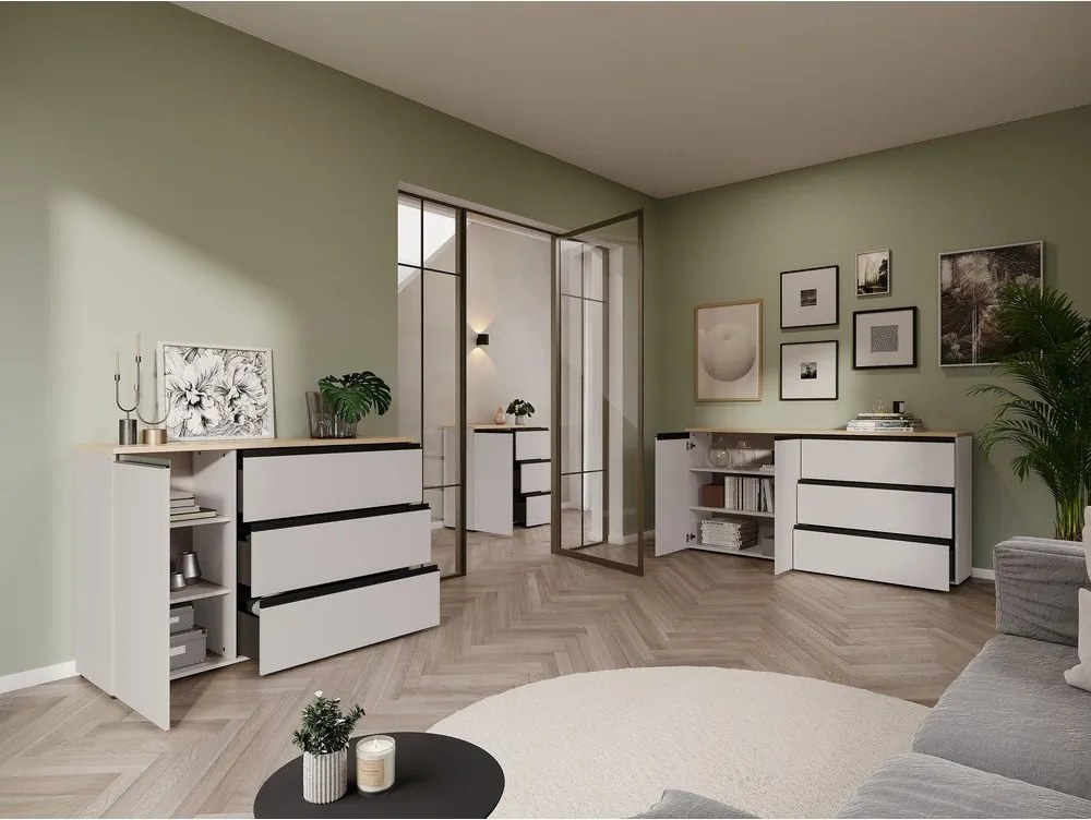 Šedobéžová/ve světle přírodní barvě komoda 180x91x41 cm Cormano – Germania