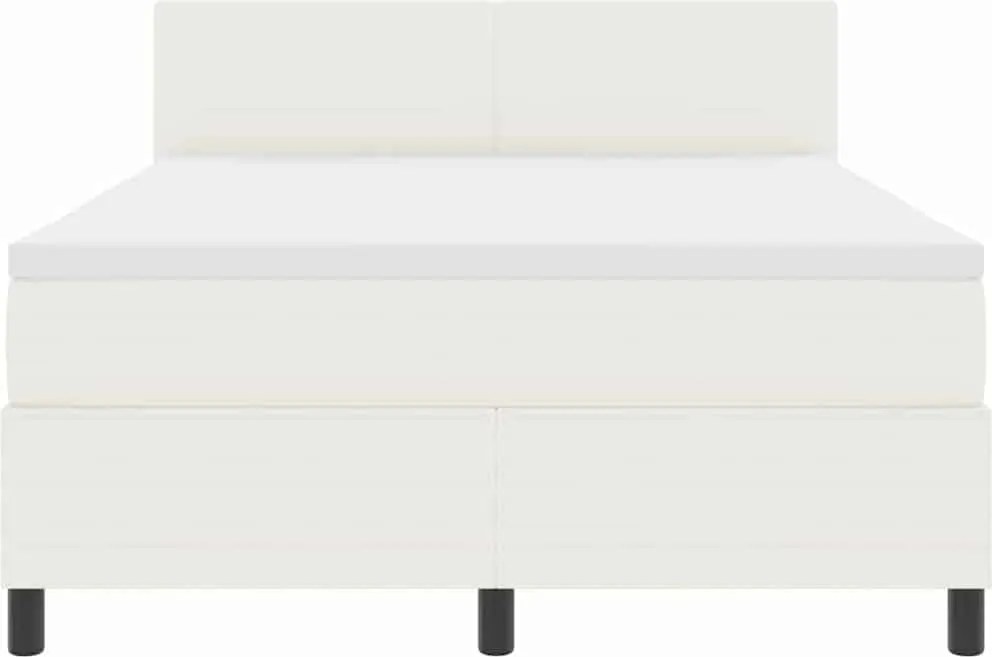 Postel s boxspringem s čelo Krémová a bílá 160 x 200 cm 3337521