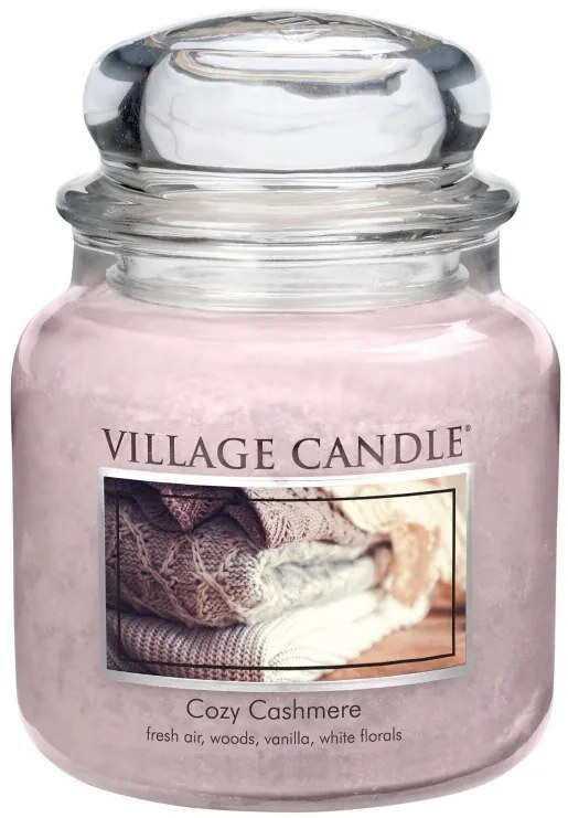 Village Candle Vonná svíčka ve skle, Kašmírové pohlazení - Cozy Cashmere, 16oz Premium