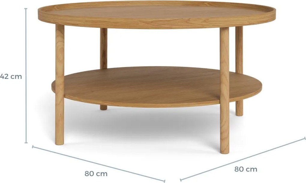 ACTONA Kulatý konferenční stolek BANBURY hnědý Ø80x42 cm