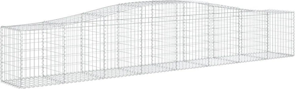 Klenuté gabionové koše 7 ks 400x50x60/80 cm pozinkované železo 3145935