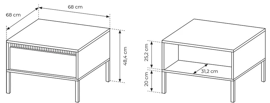 SENSO c | konferenční stolek 1S | 68x68 cm | černá