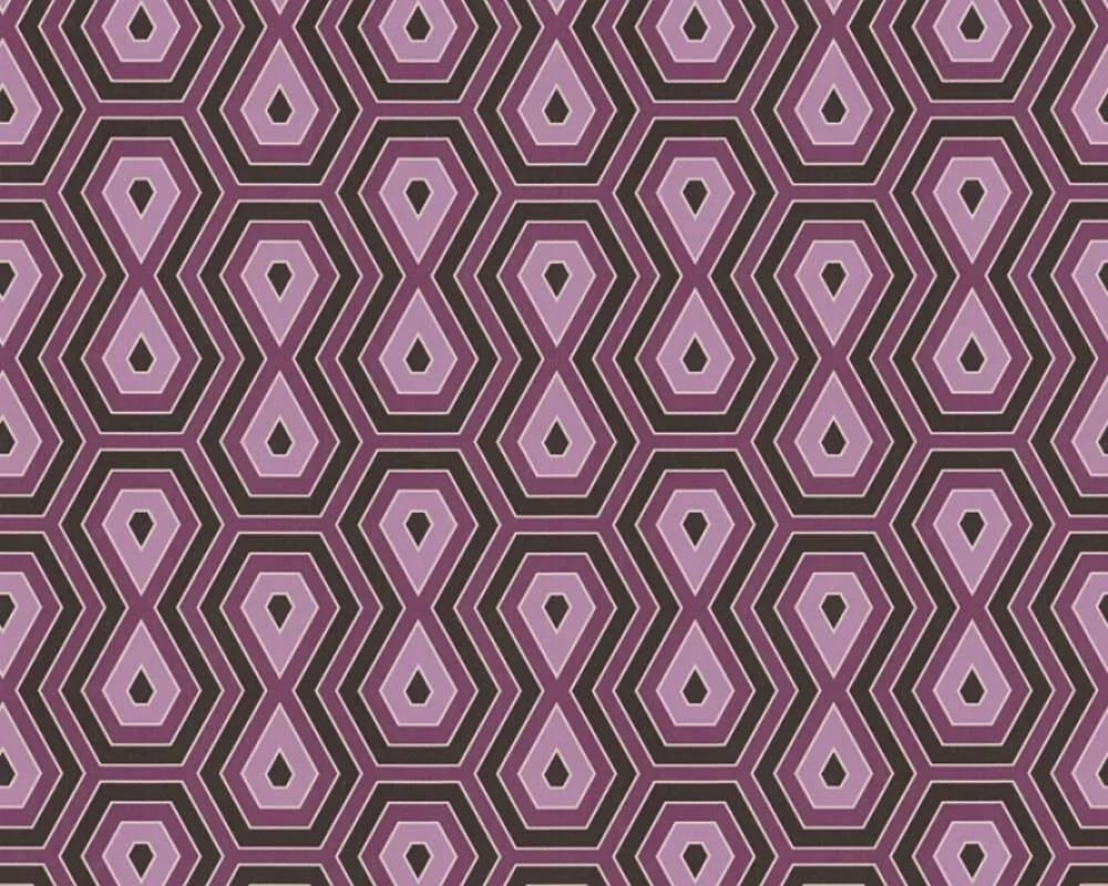 Vliesová tapeta fialová, hnědá, geometrická 377073 / Tapety na zeď 37707-3 Jungle Chic (0,53 x 10,05 m) A.S.Création