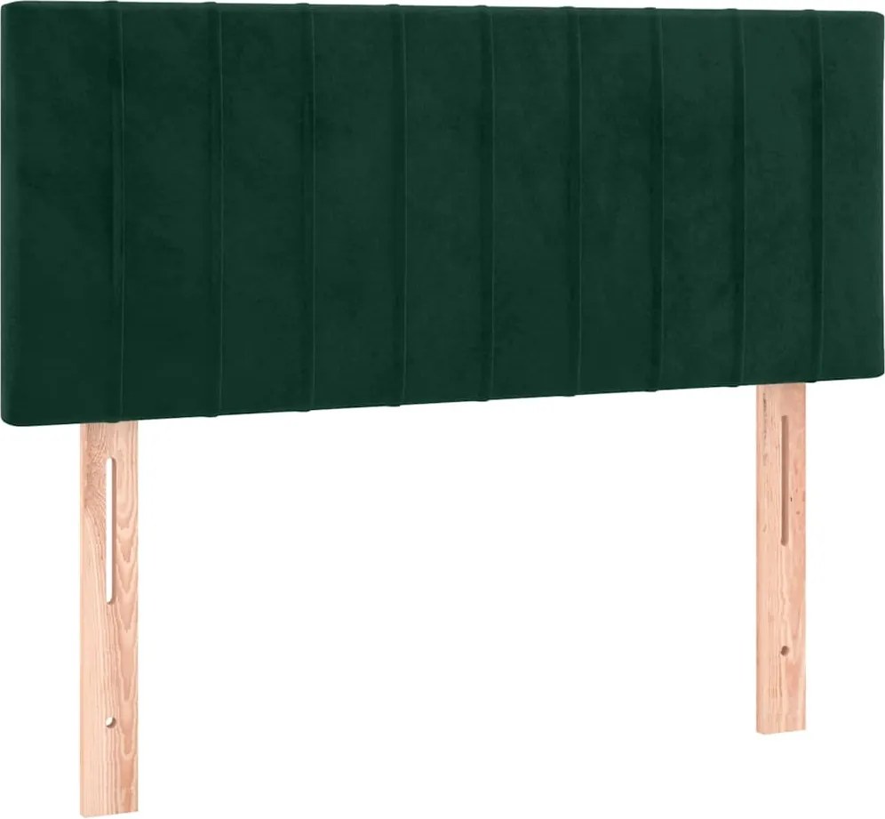 Box spring postel s matrací tmavě zelená 90x190 cm samet 3141398