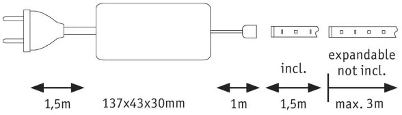 Paulmann 70671 -LED/18W IP44 Stmívatelný koupelnový pásek MAXLED 1,5m 6500K 230V
