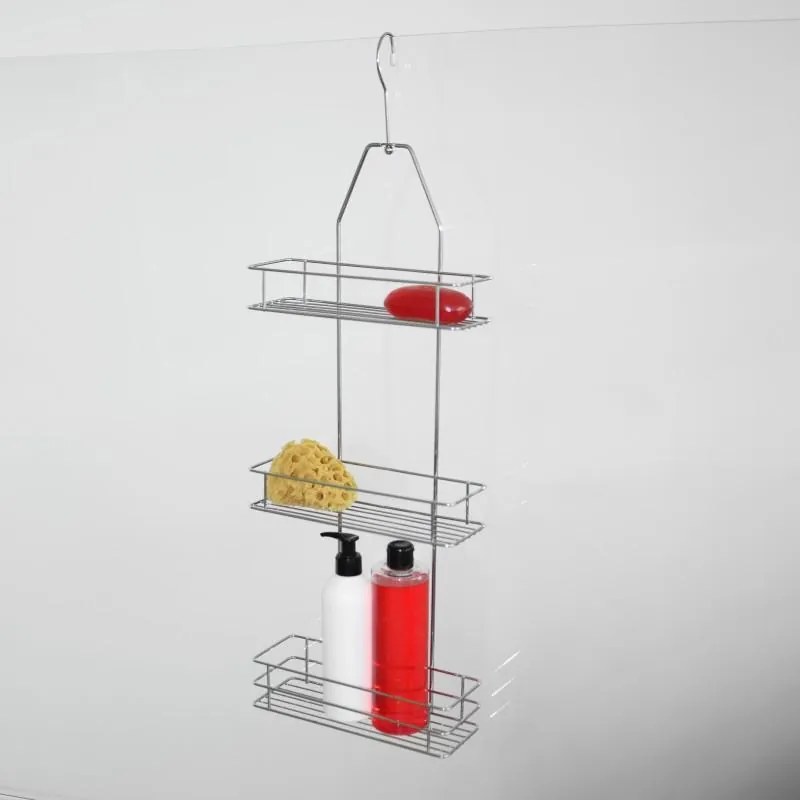 Erga Maddy S3, trojitý koupelnový košík na zavěšení 23x8,2x69,5 cm, chromová, ERG-YKA-E.MADDY S3