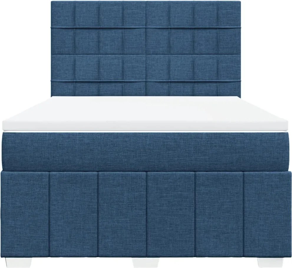 Box spring postel s matrací modrá 160x200 cm textil 3294025