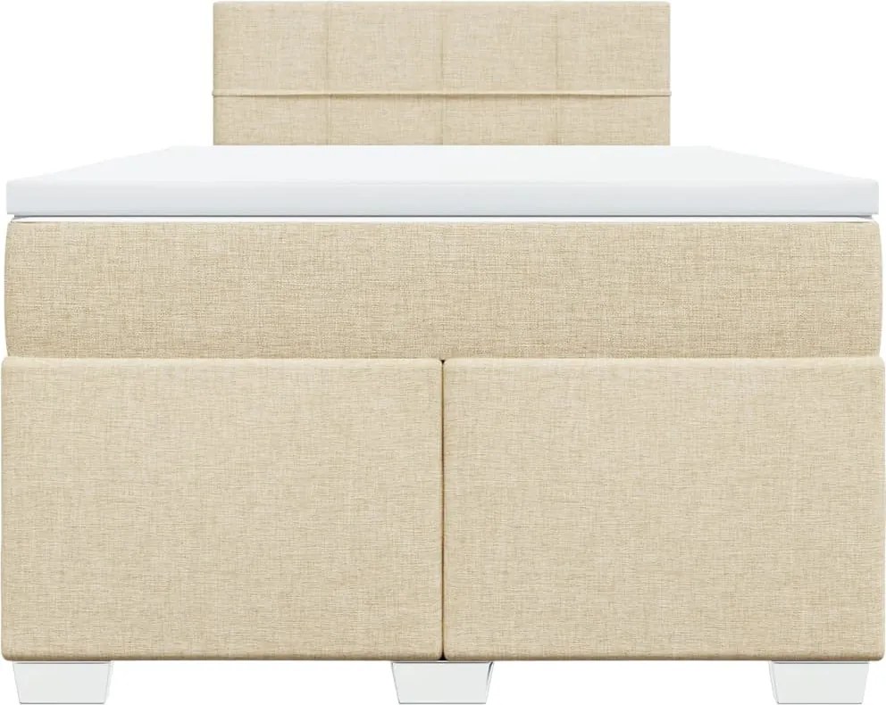 Box spring postel s matrací krémová 120x200 cm textil 3285860