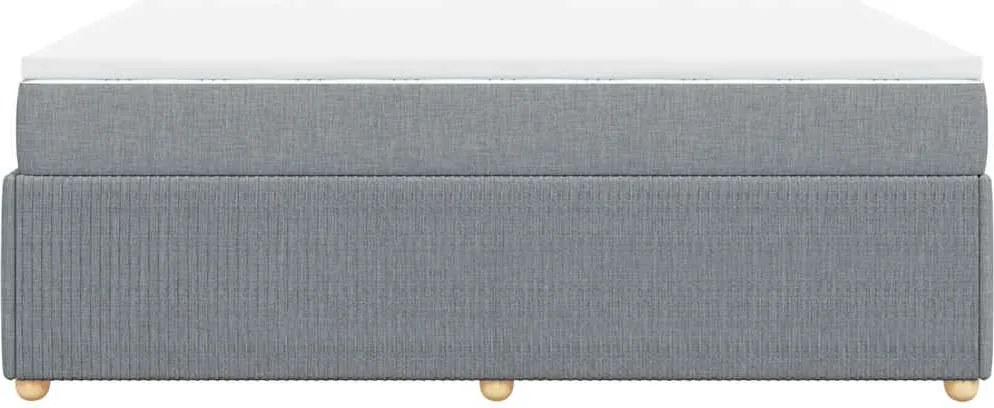Box spring postel s matrací světle šedá 160 x 200 cm textil 3285581
