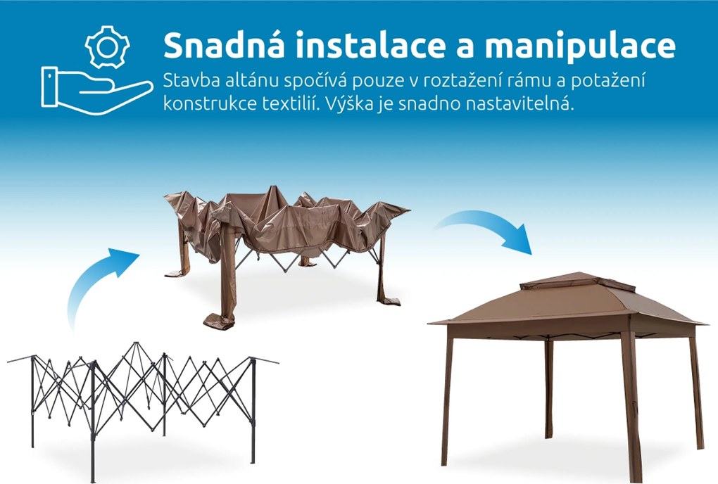 Marimex | Zahradní altán Marimex Vista 3x3 m - hnědý | 10970572