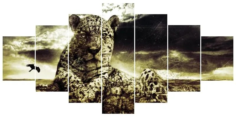 Moderní obraz ležícího levharta  (210x100 cm), 40 dalších rozměrů