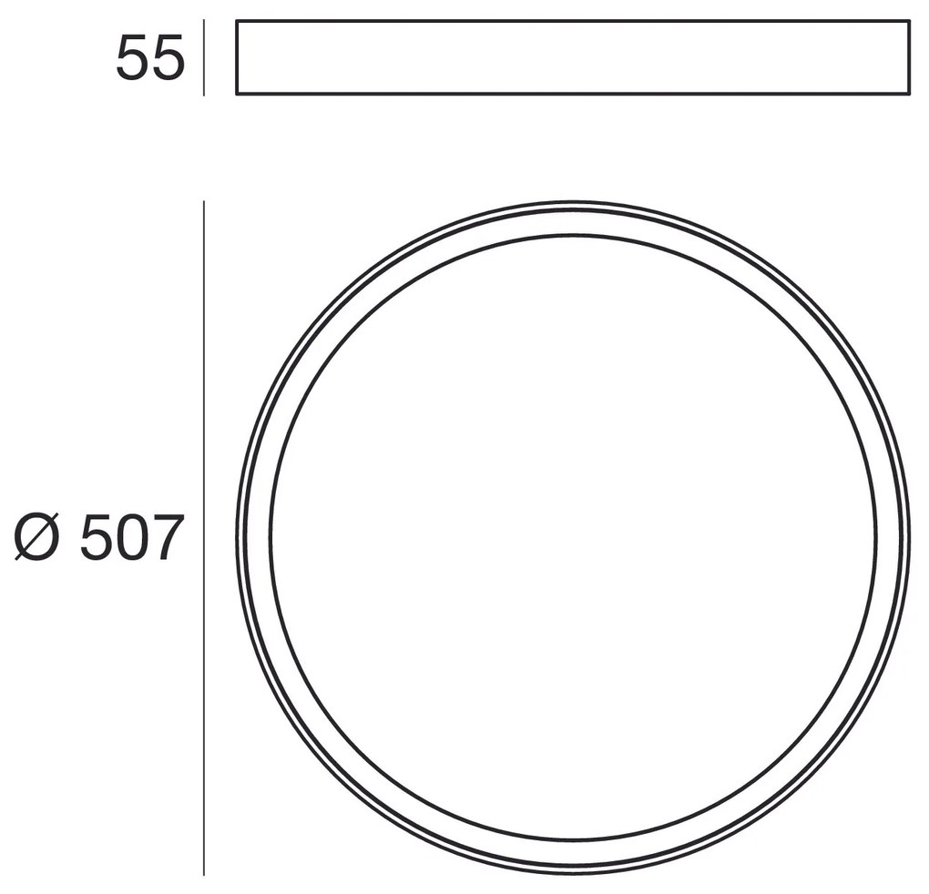 Linea Light CA006DBBMDI Tara_R, černé stropní svítidlo, 46W LED 2700K, prům.50cm