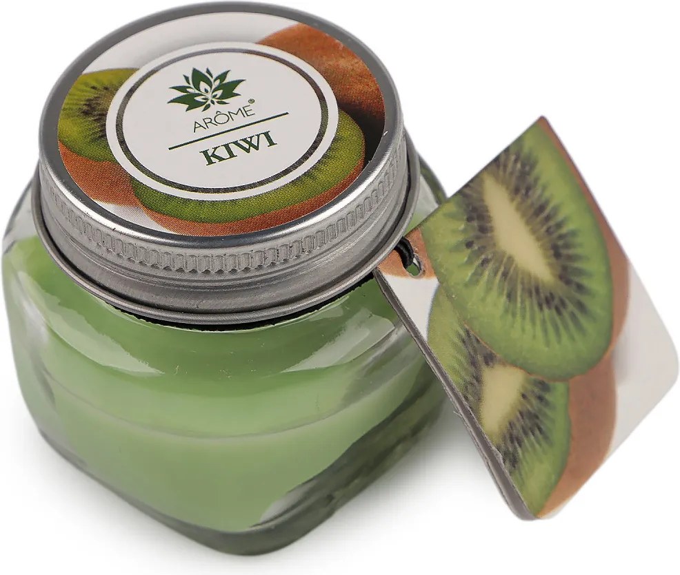 LADO Malá vonná svíčka ve skle s jmenovkou 28 g Fruit, Floral Varianta: 15 (Kiwi) zelená sv., Balení: 1 ks