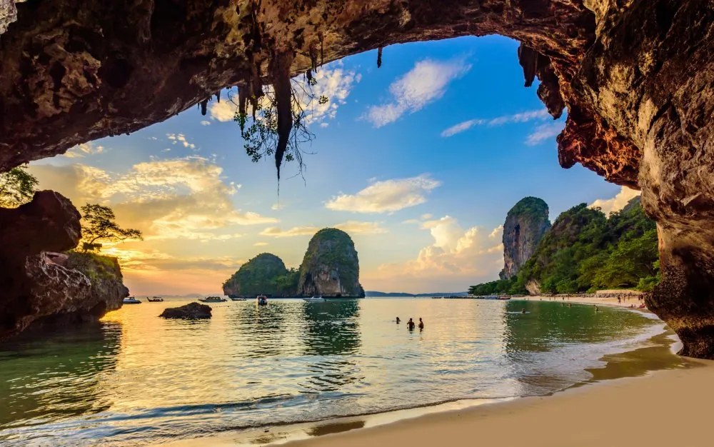 Vícedílný obraz Západ Slunce Na Pláži V Thajsku Nedostatek Nedostatek Přírodní plátno 240x150