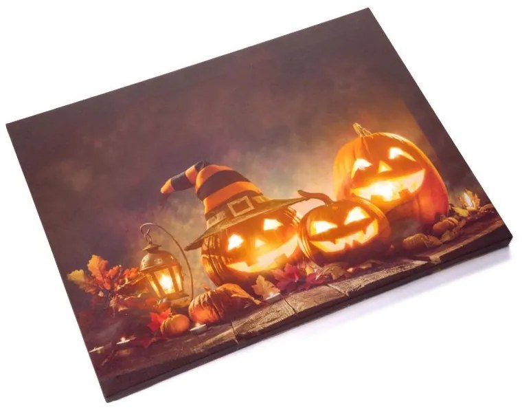 Garthen 70064 Nástěnná malba Happy Halloween - 8 LED, 30 x 40 cm