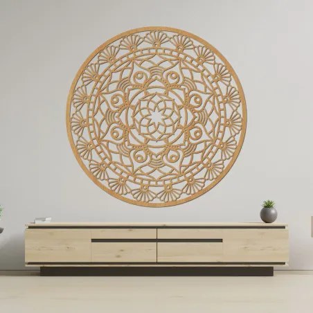 Dřevěná mandala harmonie – Elegantní dekorace na zeď I SENTOP HDF0176
