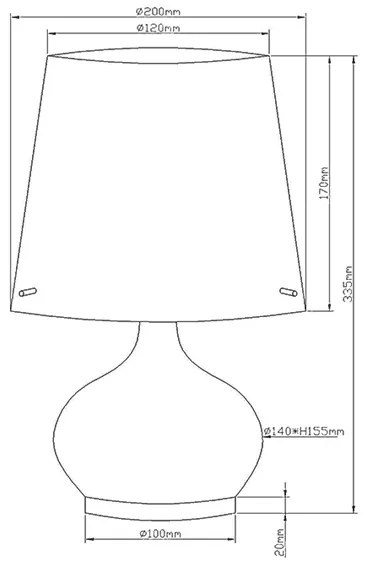 Fabas Luce 2533-34-102 - Stolní lampa ADE 1xG9/25W/230V + 1xE14/60W