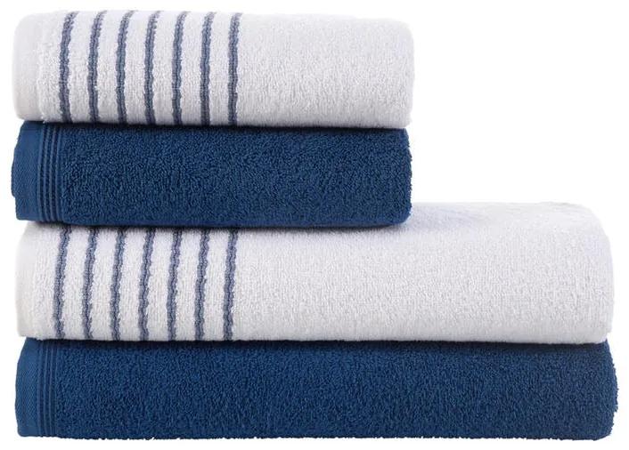 Sada froté ručníků a osušek DAVOS námořnická modř 4 ks