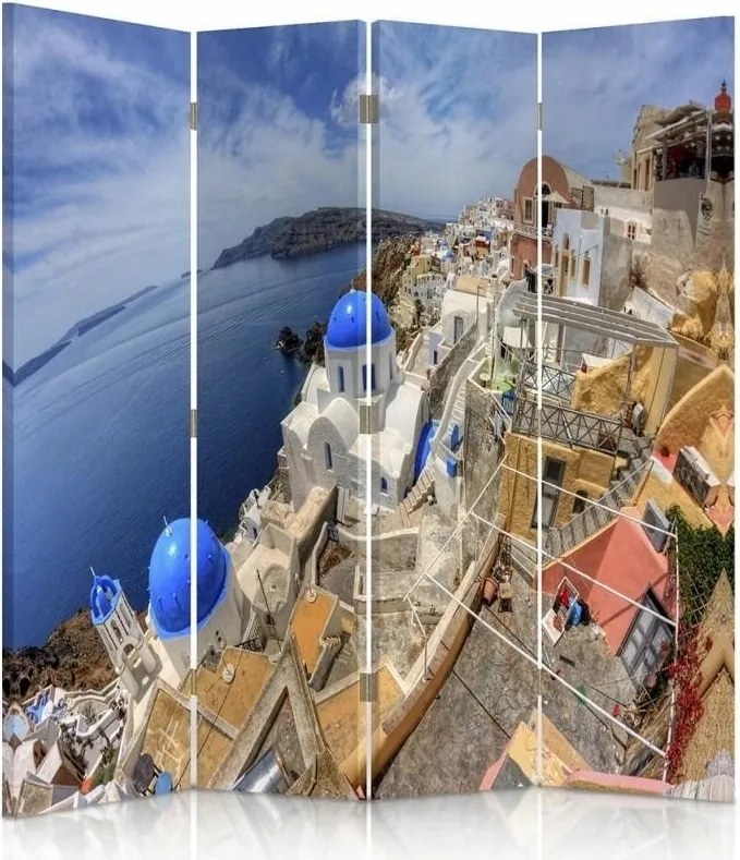 Paraván oboustranný, Santorini 145x170