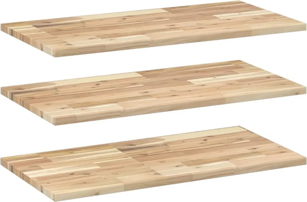 Plovoucí police 3 ks 100 x 40 x 2 cm neošetřené akáciové dřevo 3279401