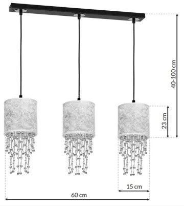 Lustr na lanku ALMERIA 3xE27/60W/230V