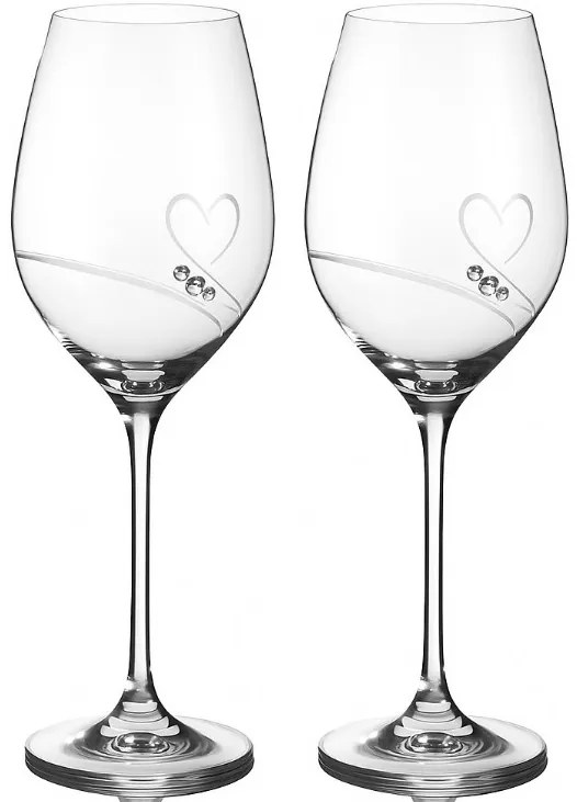 Element sklenice na bílé víno Amore s kamínky Swarovski 360 ml 2KS